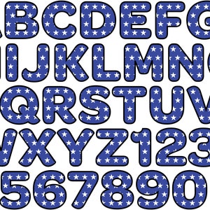 Stars & Stripes Alphabet and Numbers, 4th of July SVG Bundle, Patriotic ...