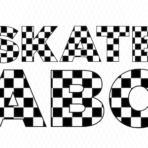 Checkerboard Alphabet and Numbers SVG PNG Bundle / Personalize and ...