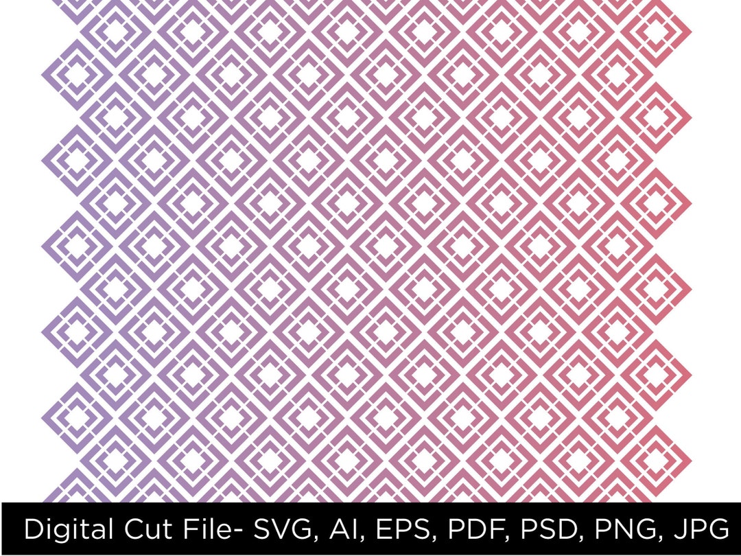 Repeat Pattern Stencil Cut File SVG- Diamond Pattern Printable or Cut ...