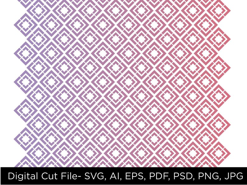 Repeat Pattern Stencil Cut File SVG- Diamond Pattern Printable or Cut ...