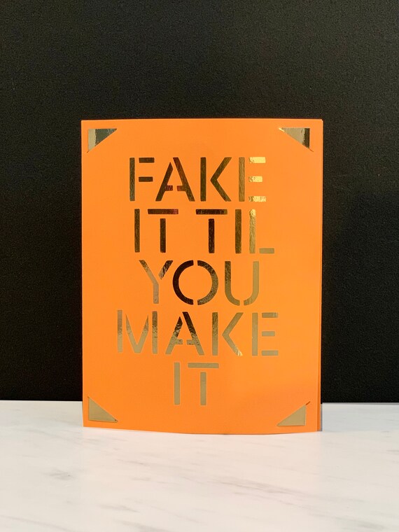 Fake It Til You Make It Card Cut File/ Cricut or Cricut Joy | Etsy