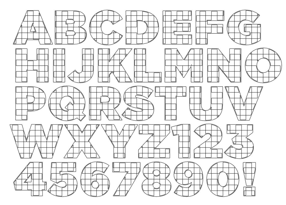 Checkerboard Alphabet and Numbers SVG PNG Bundle / Personalize - Etsy