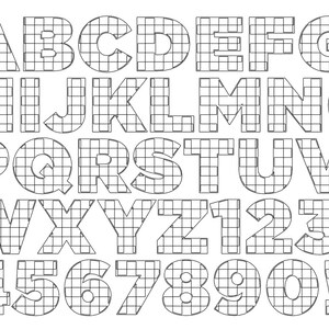 Checkerboard Alphabet and Numbers SVG PNG Bundle / Personalize and ...