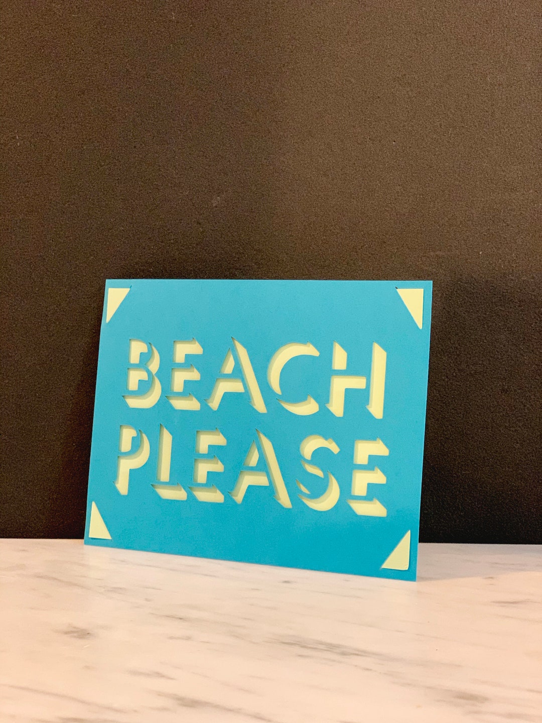 Beach Please Card SVG Cut File, Cricut Joy Easy Corner Card (digital ...
