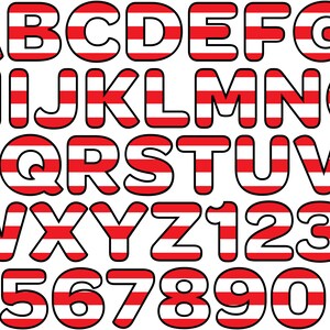 Stars & Stripes Alphabet and Numbers, 4th of July SVG Bundle, Patriotic ...