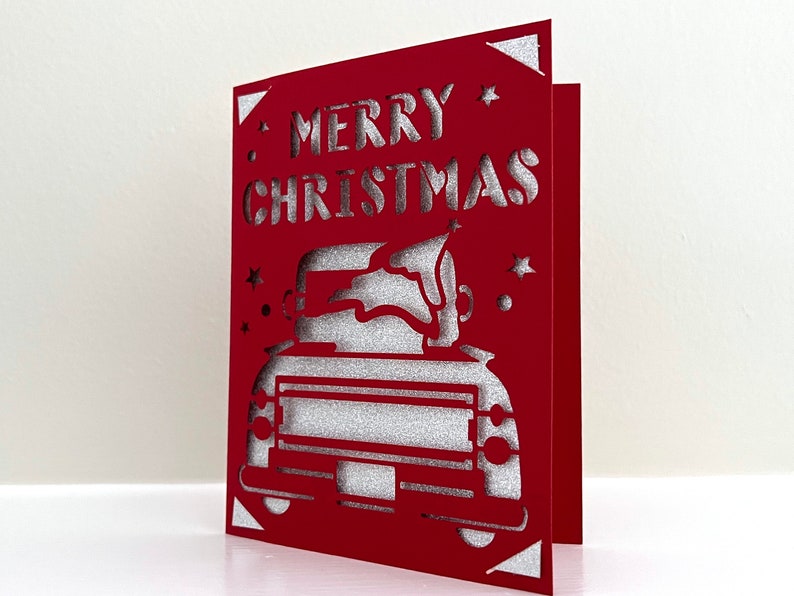 Merry Christmas Truck Card Cut File for Cricut or Cricut Joy - Etsy