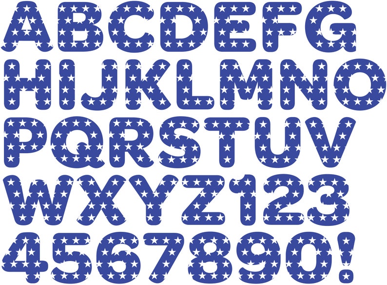 Stars & Stripes Alphabet and Numbers, 4th of July SVG Bundle, Patriotic ...