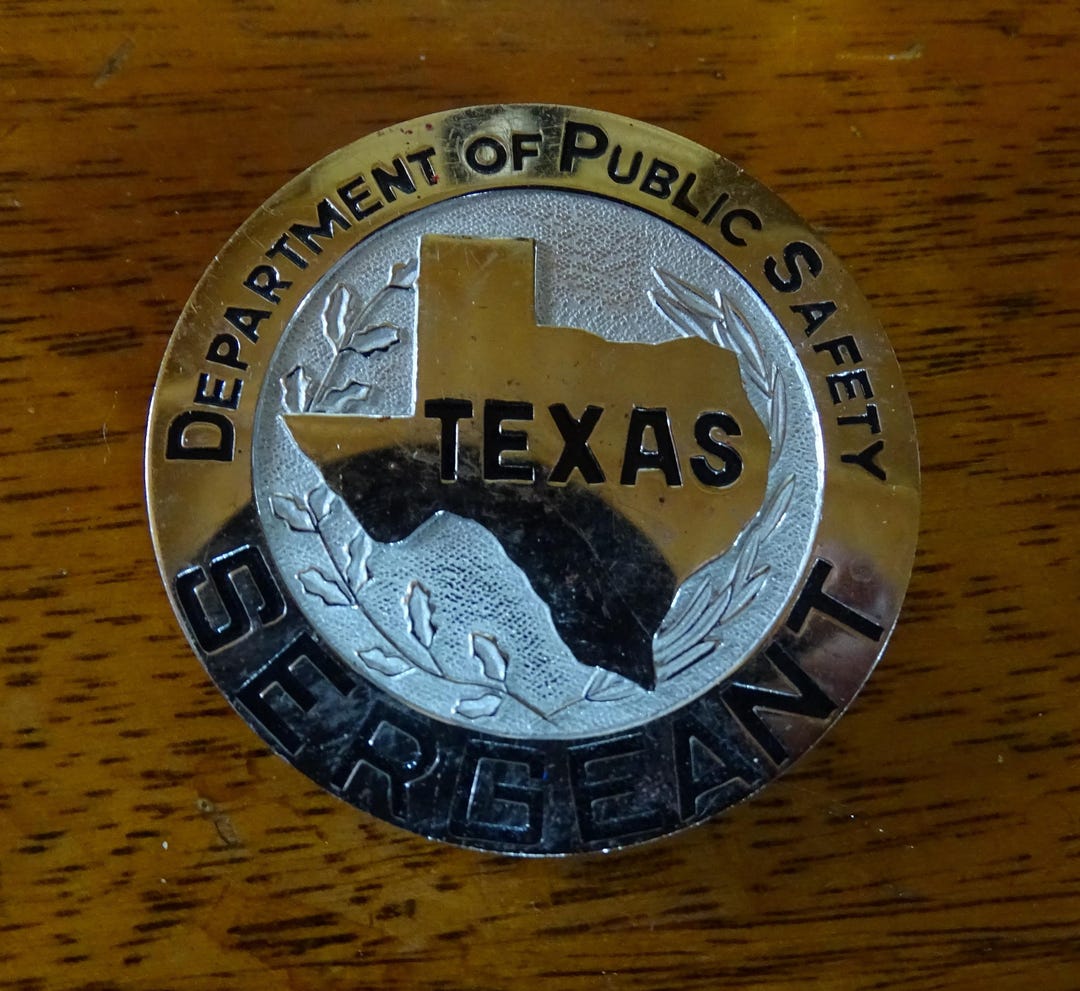 Texas DPS Sergeant's Badge, Older Style, Wallet Badge - Etsy