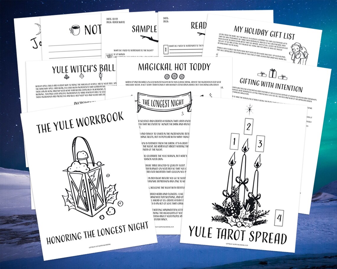 Yule Tarot Spread and Workbook | Winter Magick Coloring Pages | Book of ...