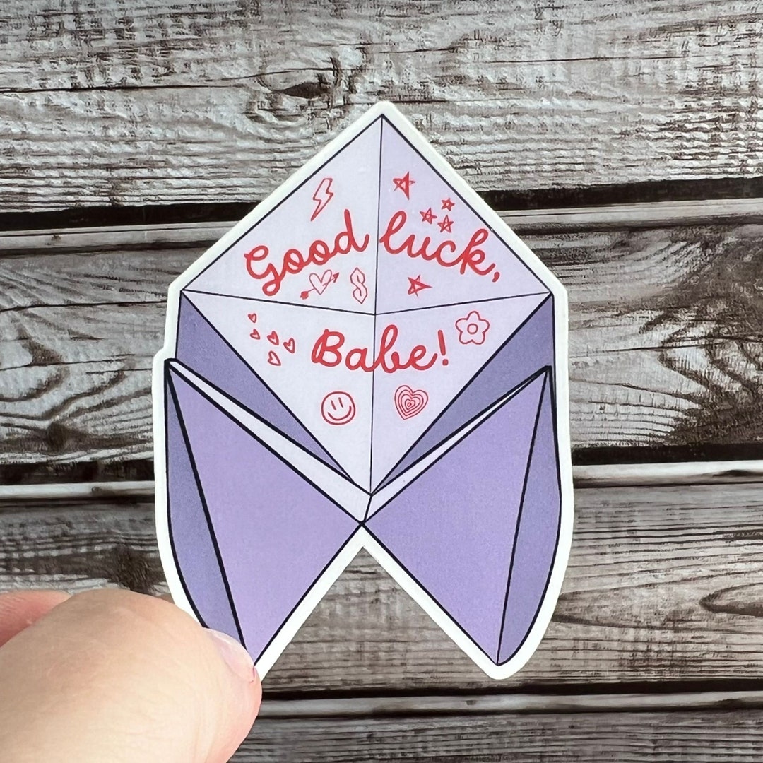 Good Luck, Babe! Fortune Teller Sticker, Funny Retro 90s Cootie Catcher ...
