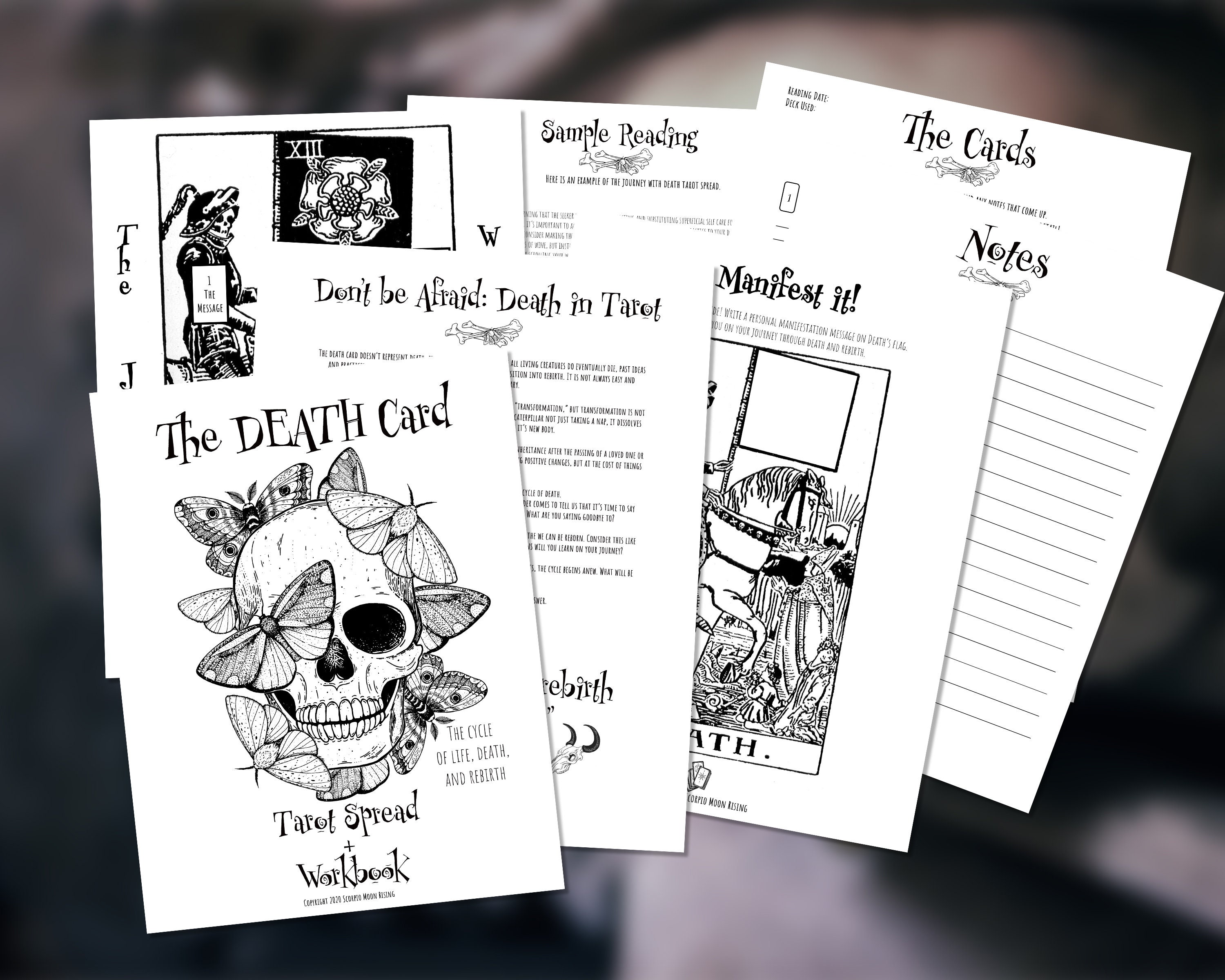 Death: Tarot Spread, Coloring Pages & Workbook PDF Download - Etsy ...