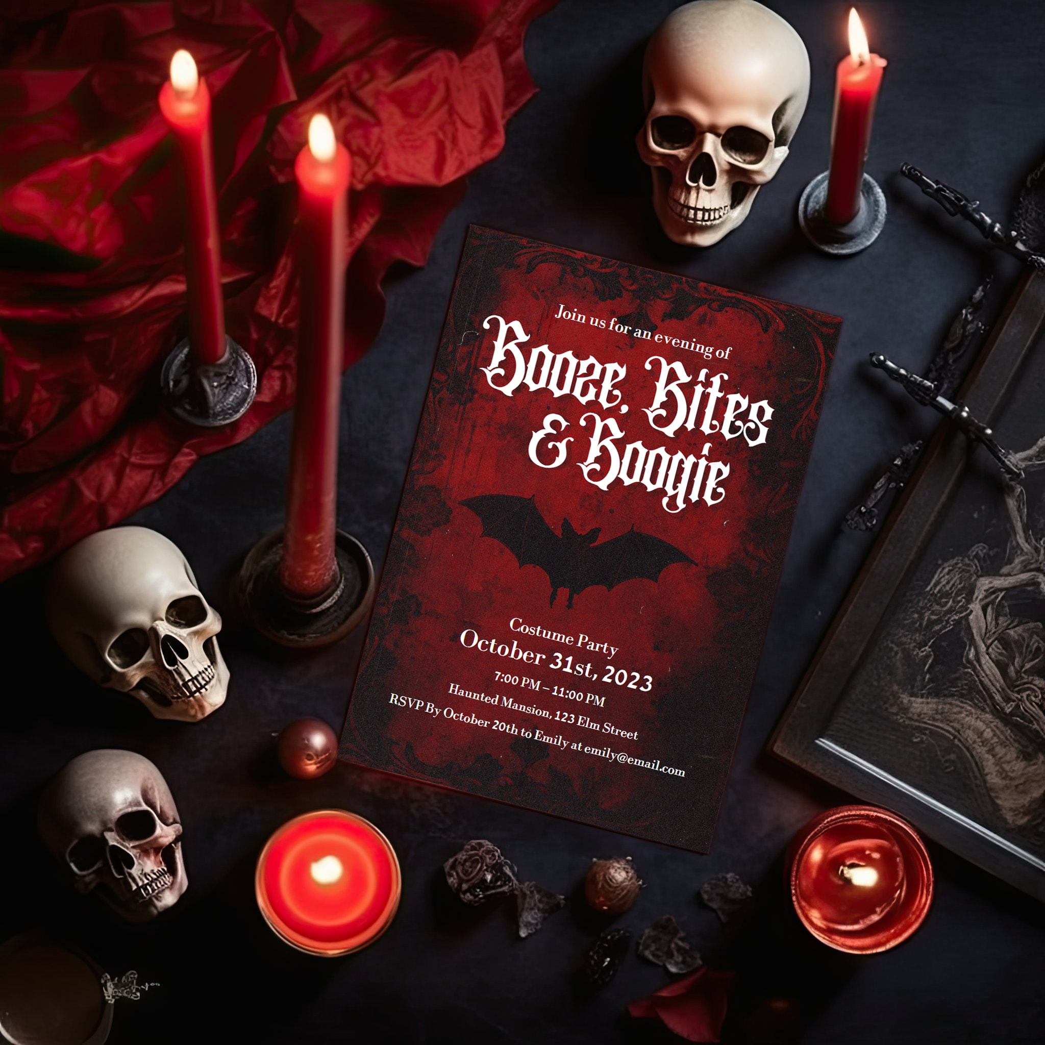 Vampire Party Invitation, Costume Party, Halloween Party Invitation ...