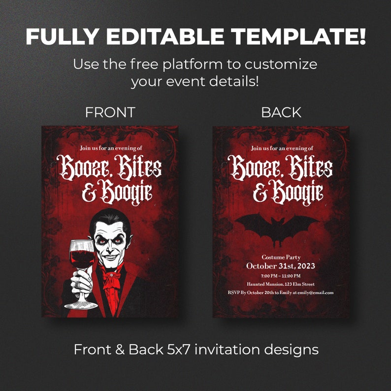 Vampire Party Invitation, Costume Party, Halloween Party Invitation ...