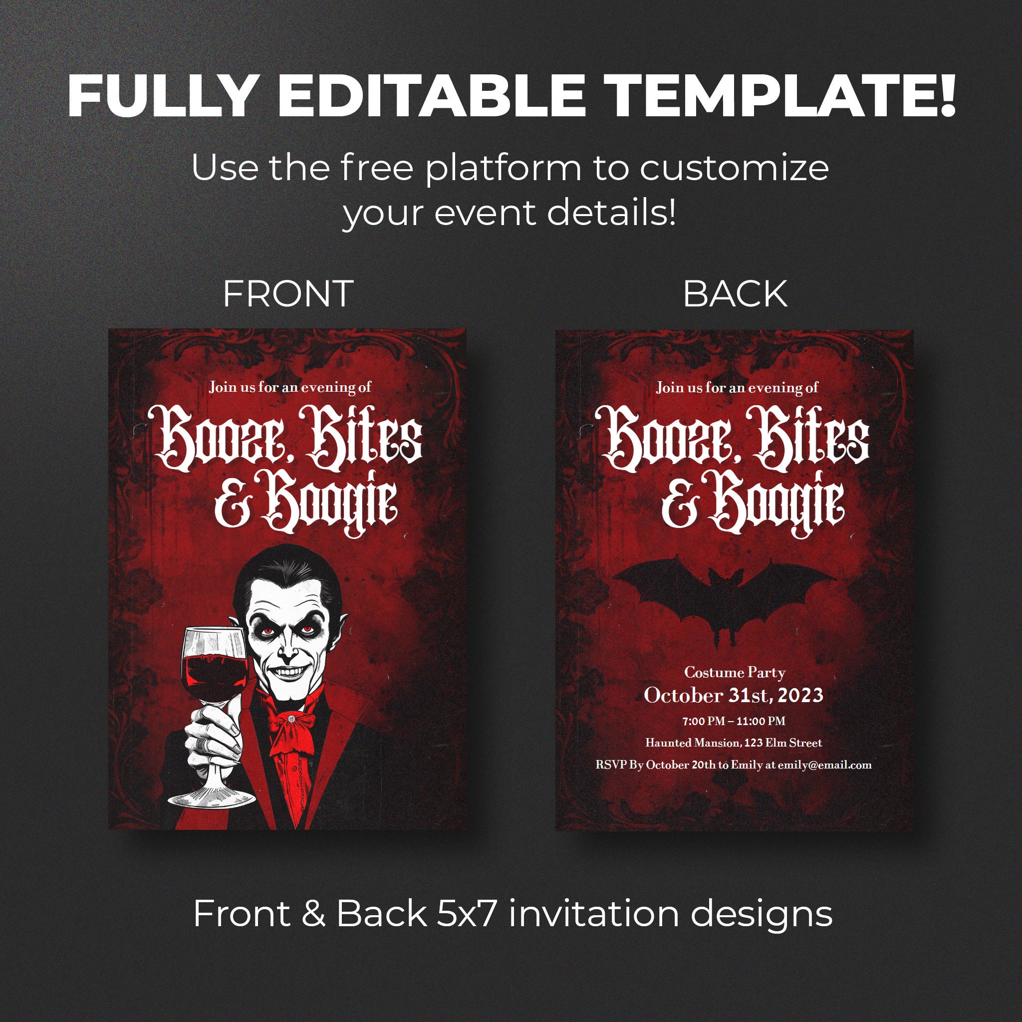 Vampire Party Invitation, Costume Party, Halloween Party Invitation ...