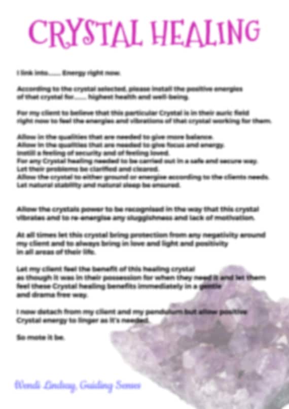 Crystal Divination Pendulum Chart - Etsy