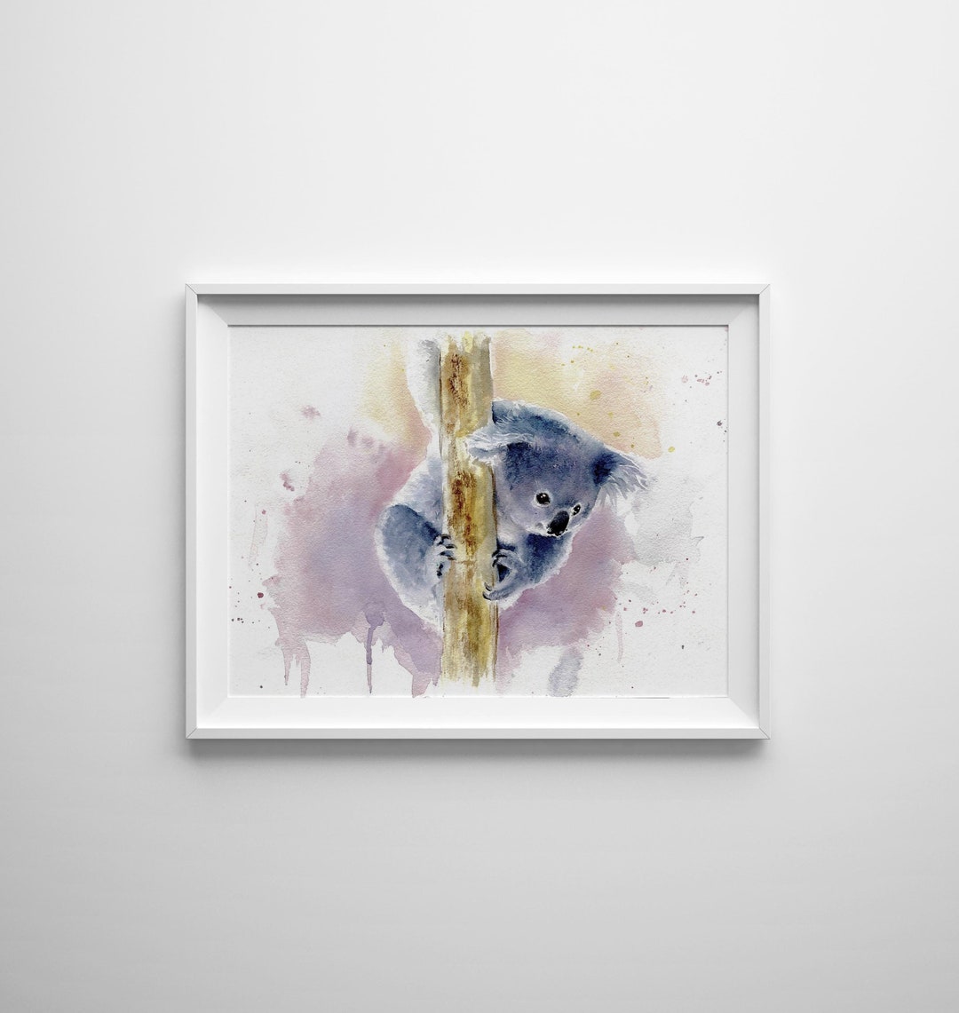 Decor Cute Baby Koala Bear Nursery Painting Print - Etsy