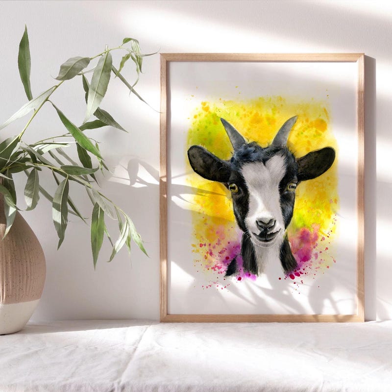 The Goat Wall Art - Etsy