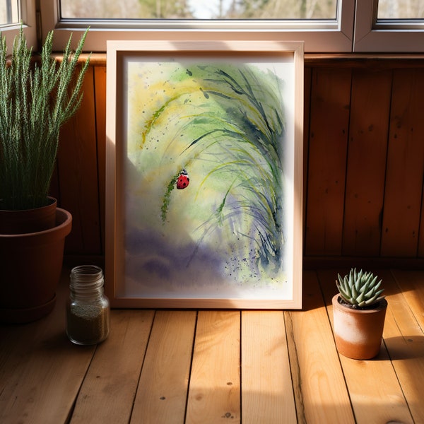 Ladybug Painting - Etsy