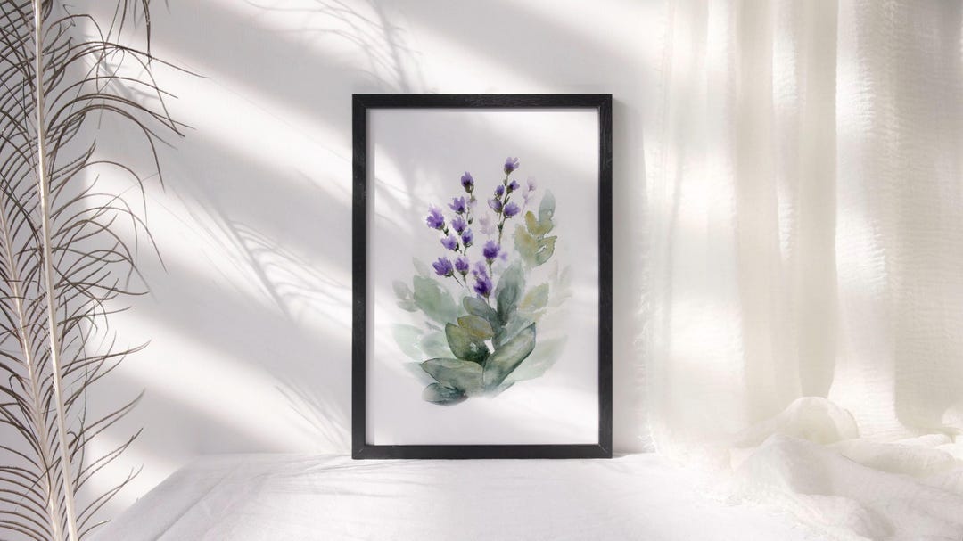Watercolor Violet Flower Print – Botanical Floral Wall Art - Etsy