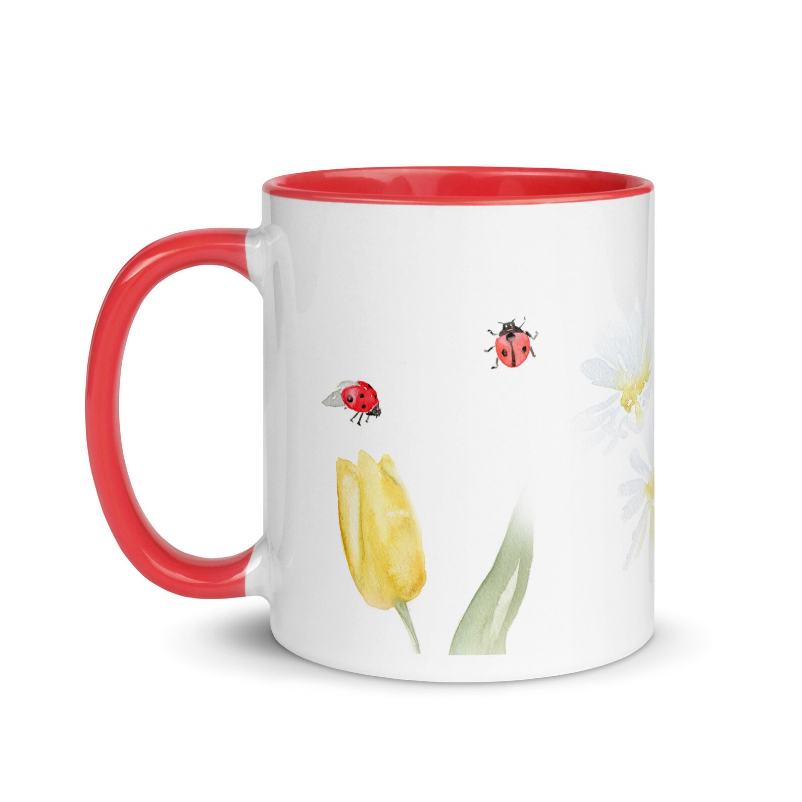 Ladybug Mug Flowers Coffee Cup Gift Cup - Personalized Ladybug Lover ...