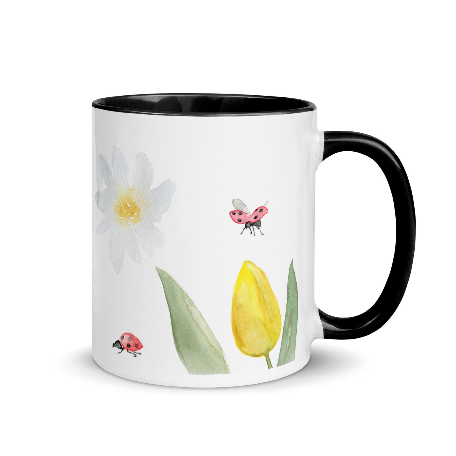 Ladybug Mug Flowers Coffee Cup Gift Cup - Personalized Ladybug Lover ...