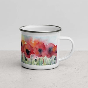 Lovers Gift Poppy Mug Coffee Cup Camping Flowers Lover Gifts for Women ...
