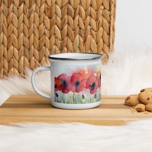 Lovers Gift Poppy Mug Coffee Cup Camping Flowers Lover Gifts for Women ...