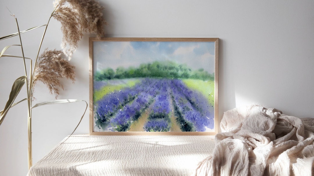 Beautiful French Countryside Provence Painting Lavender Fields Wall Art ...