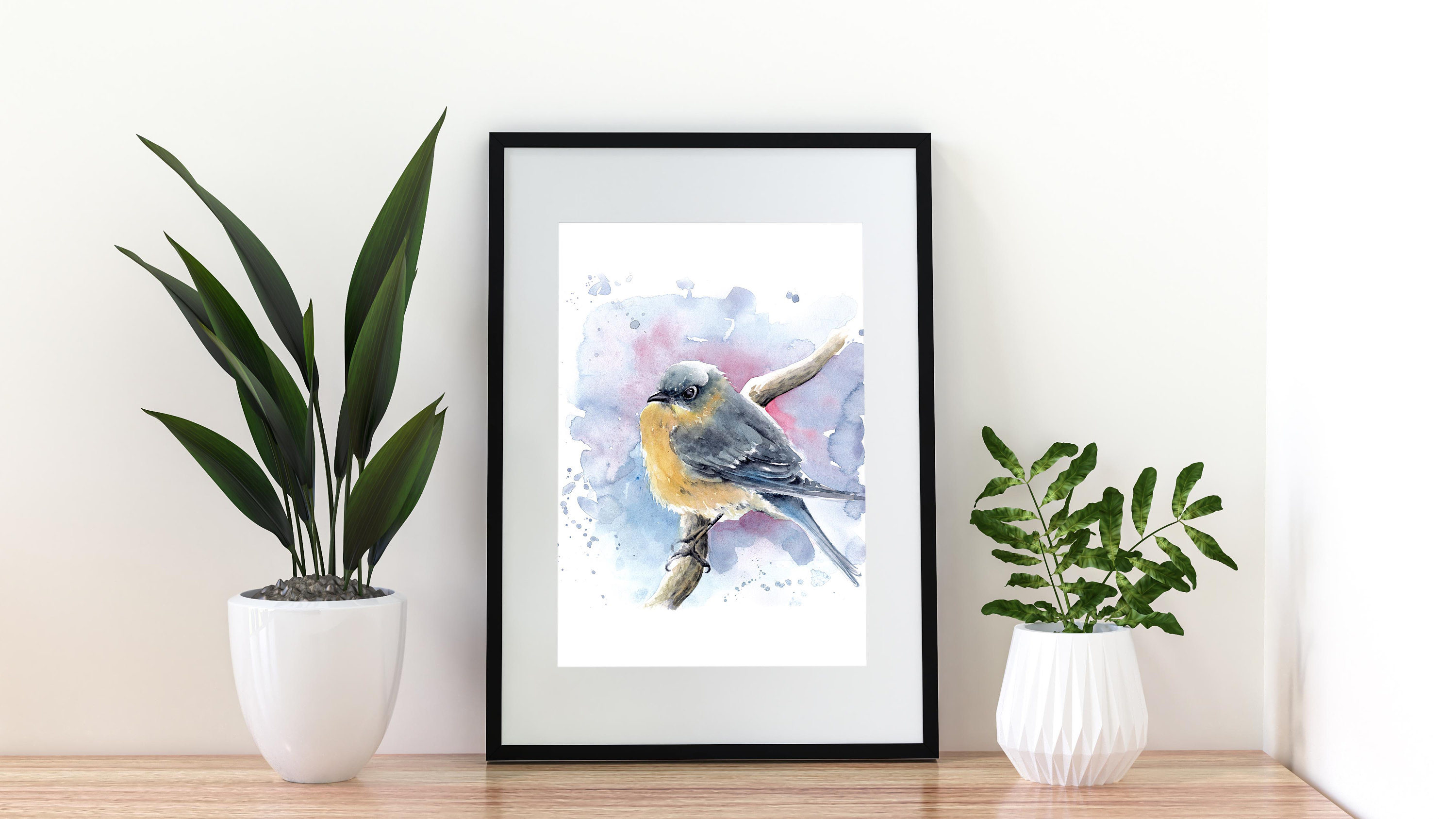 Blue Tit Bird Watercolor Print Wall Art Painting - Etsy