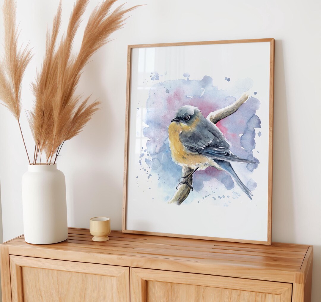 Blue Tit Bird Watercolor Print Wall Art Painting - Etsy
