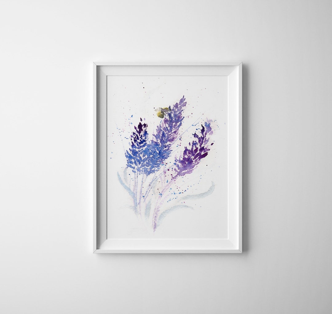 Lavender Flower Painting Wall Art Watercolor Prints - Etsy