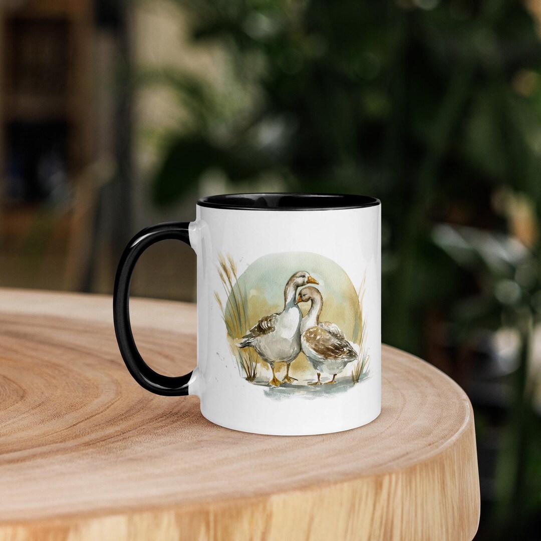 Geese Watercolor Art Mug, Personalized Coffee Cup - Etsy
