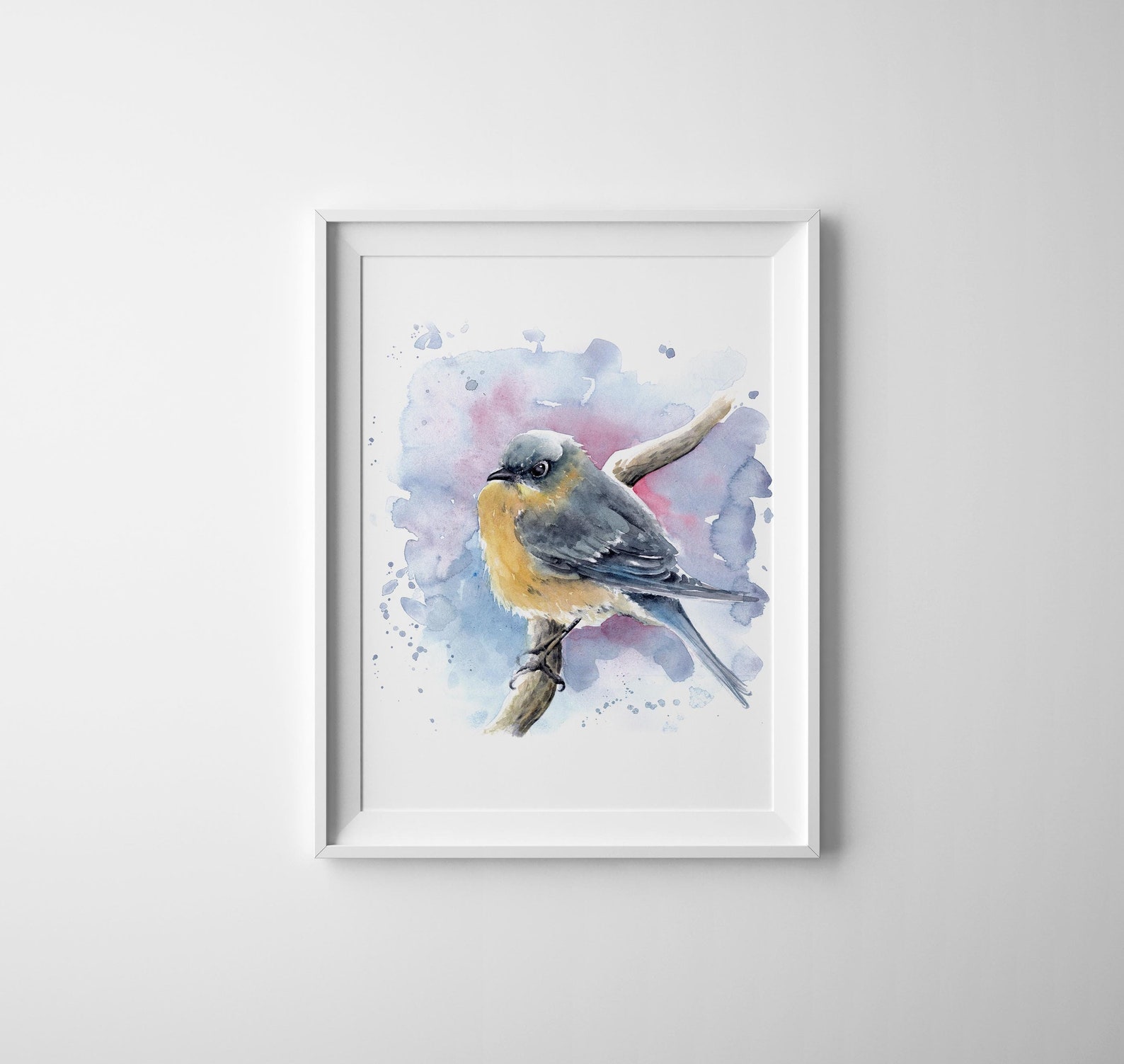 Blue Tit Bird Watercolor Print Wall Art Painting - Etsy