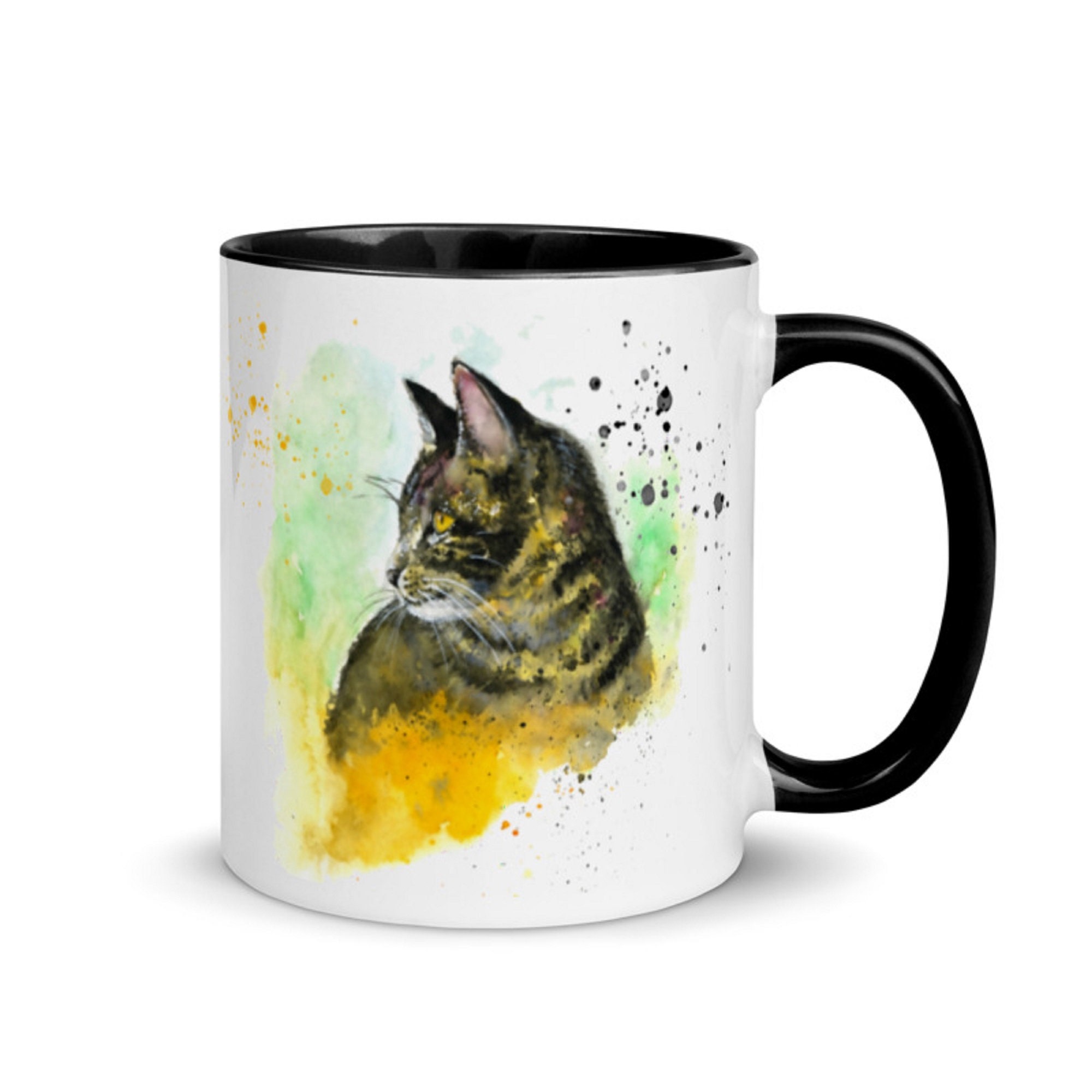 Watercolor Cat Mug | Personalized Pet Portrait Coffee Cup | Unique Cat ...
