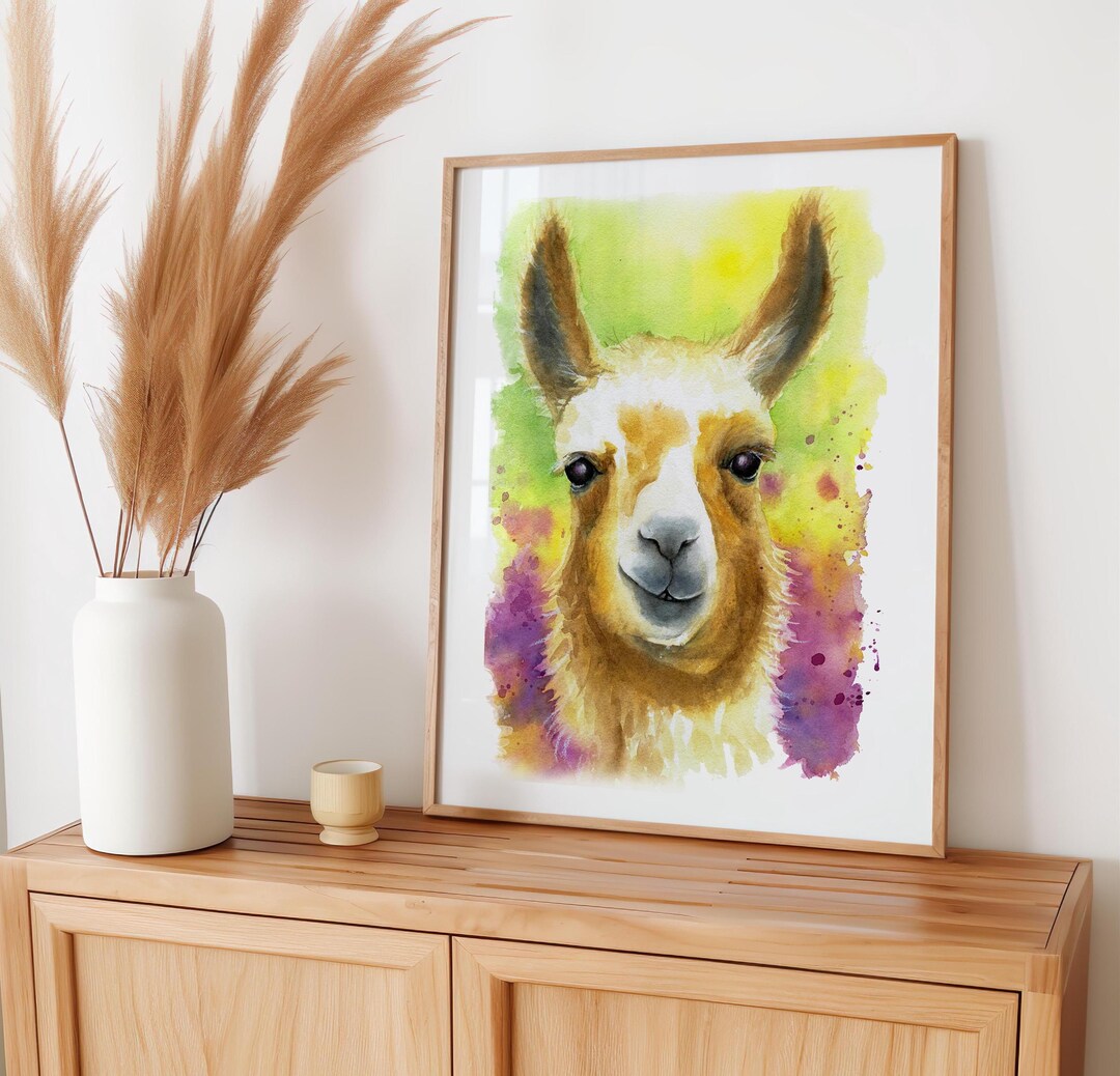 Llama Wall Decor Watercolor Painting Wall Art Prints - Etsy