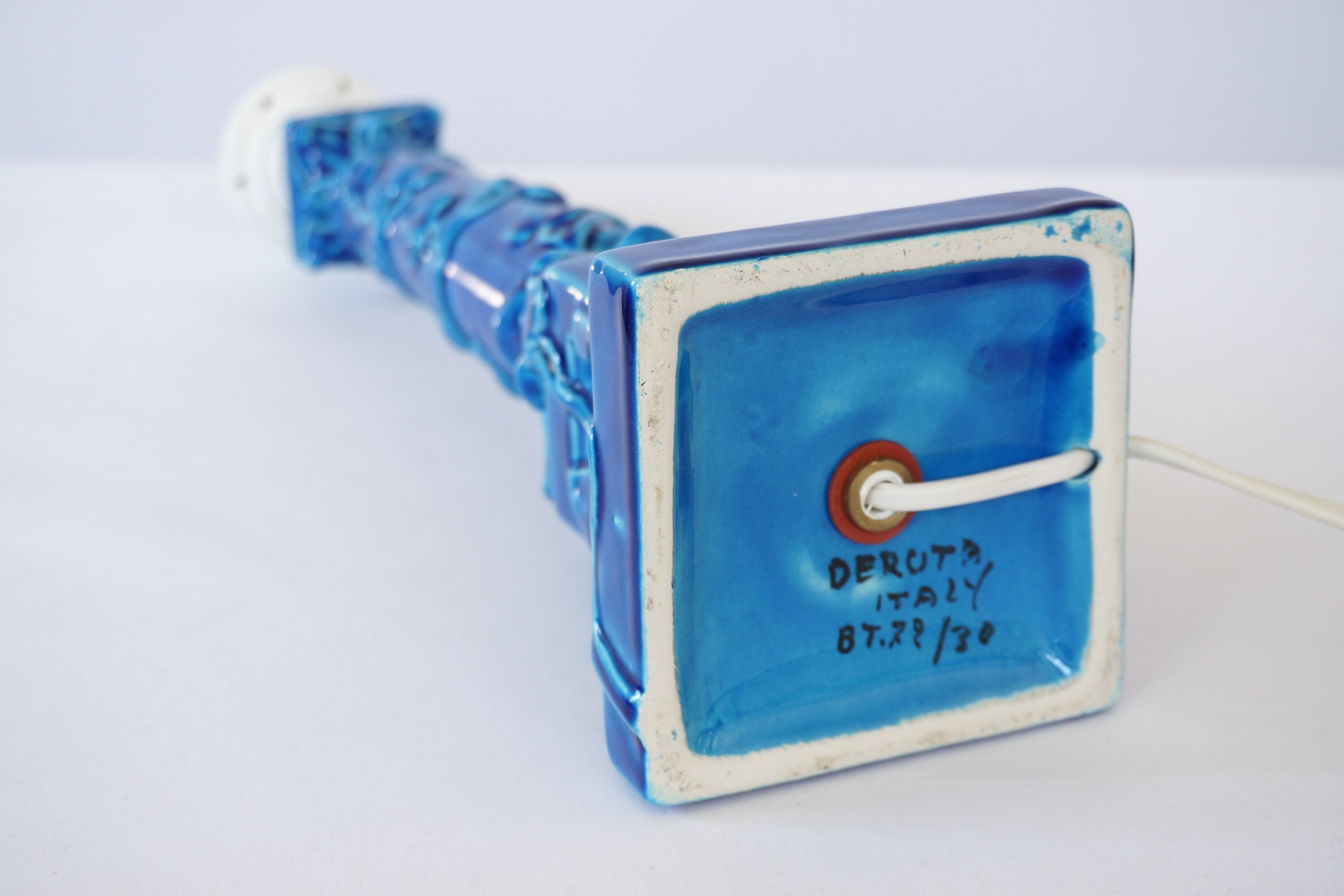 Beautiful Tall Glazed Ceramic Table Lamp From Deruta Italy. - Etsy