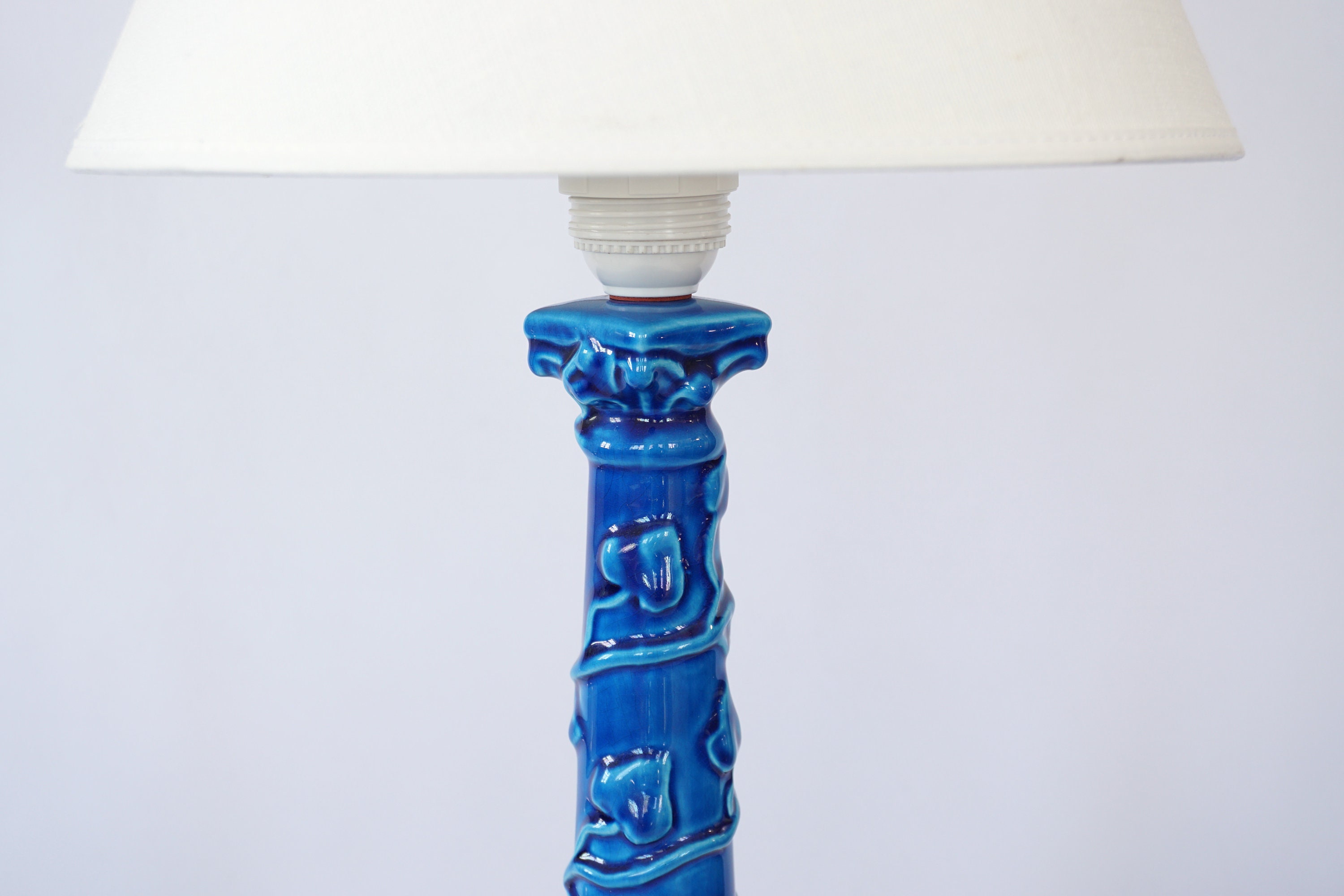 Beautiful Tall Glazed Ceramic Table Lamp From Deruta Italy. - Etsy