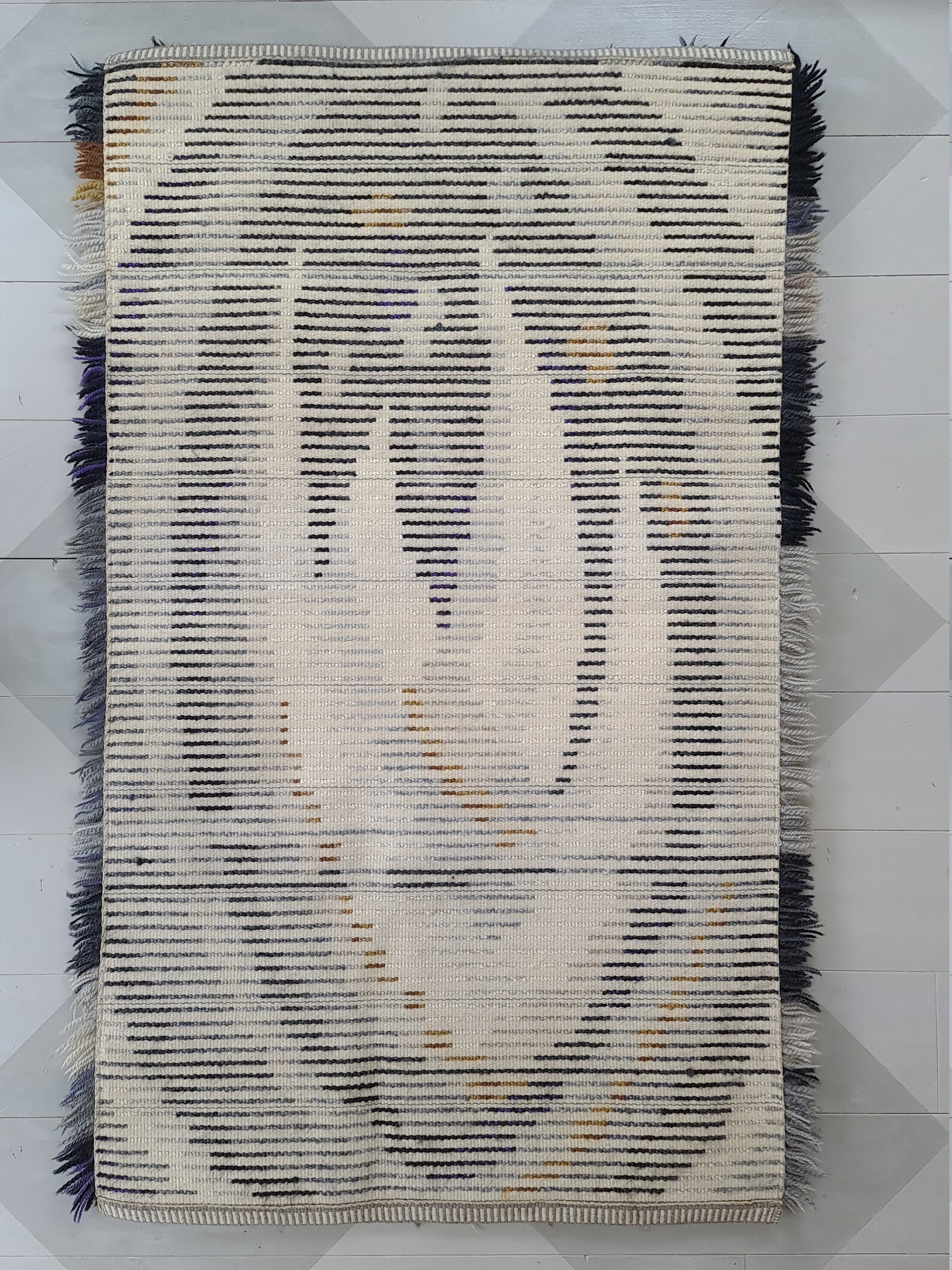 Beautiful Handmade Wool Rya Rug blåmussla Designed - Etsy