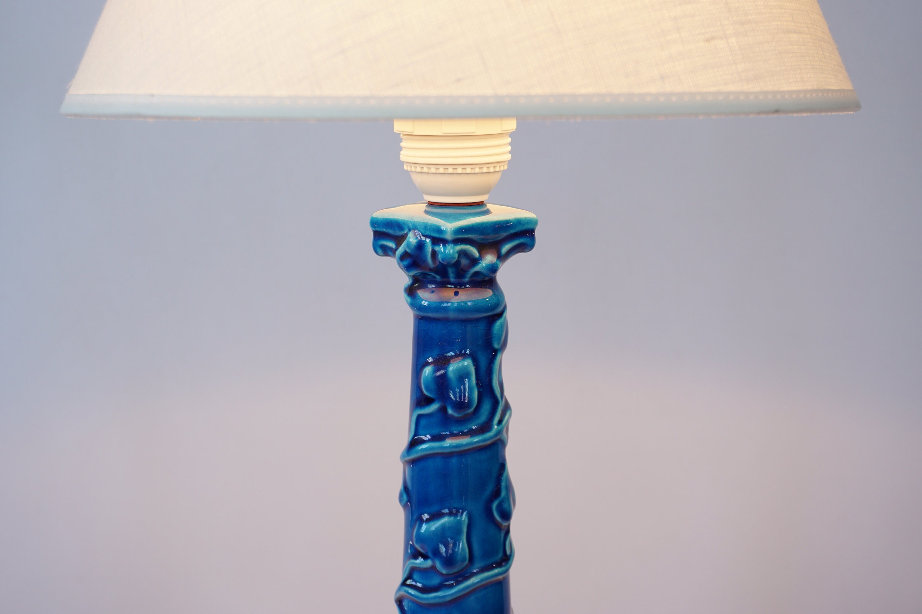 Beautiful Tall Glazed Ceramic Table Lamp From Deruta Italy. - Etsy