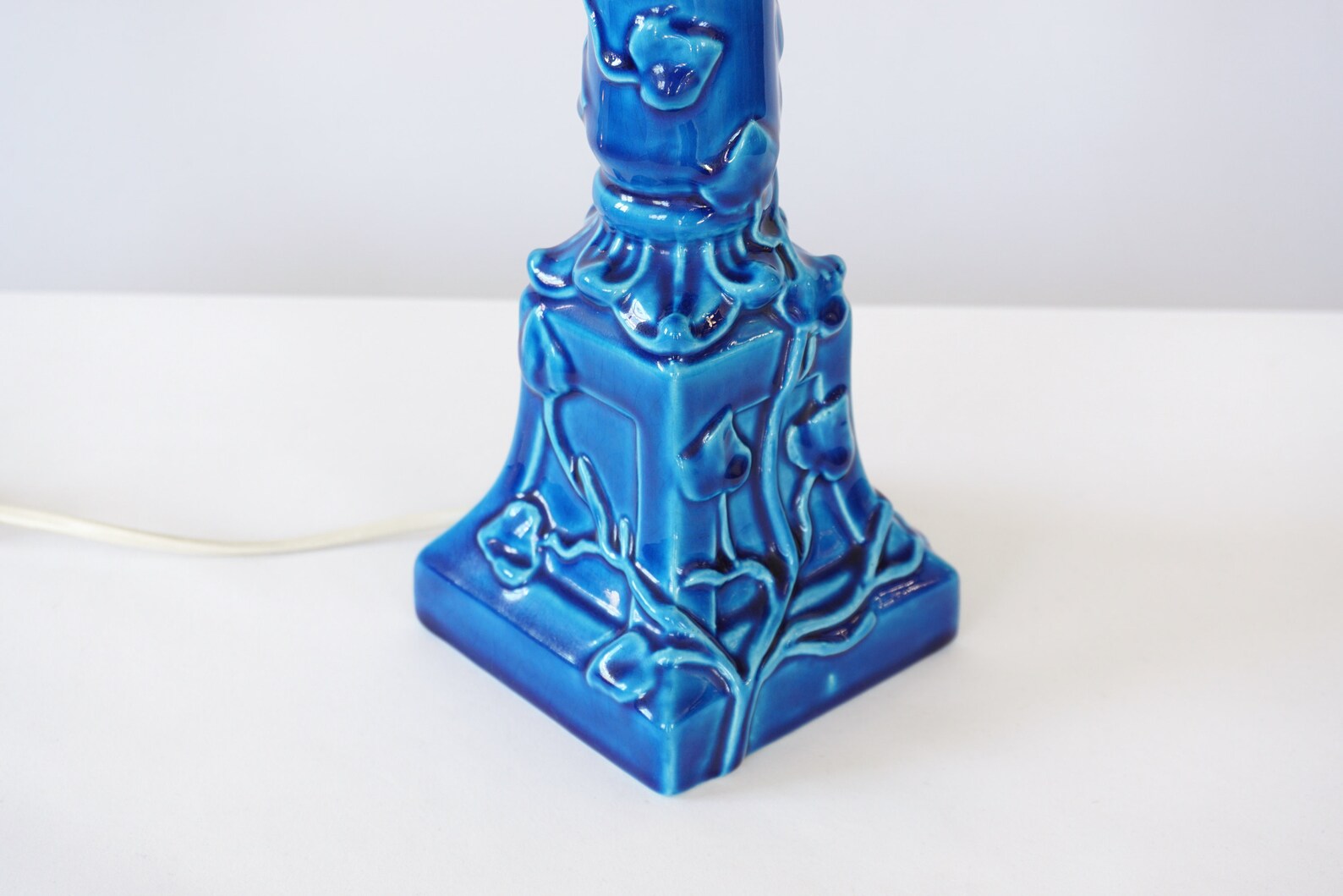 Beautiful Tall Glazed Ceramic Table Lamp From Deruta Italy. - Etsy