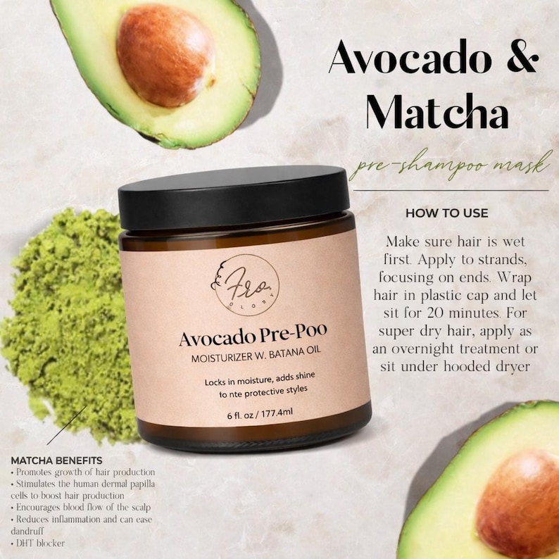 Batana Oil Avocado Pre-poo Moisturizer | Hair Growth Treatment for Dry ...