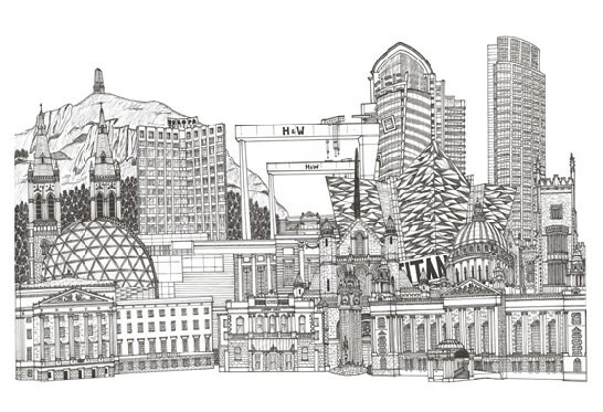 Belfast Landmarks / Skyline / Cityscape Montage Print - Etsy UK