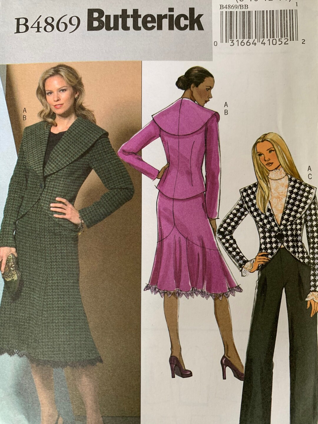 Butterick Sewing Pattern B4869 Sizes 8-10-12-14/ Women's Jackets ...