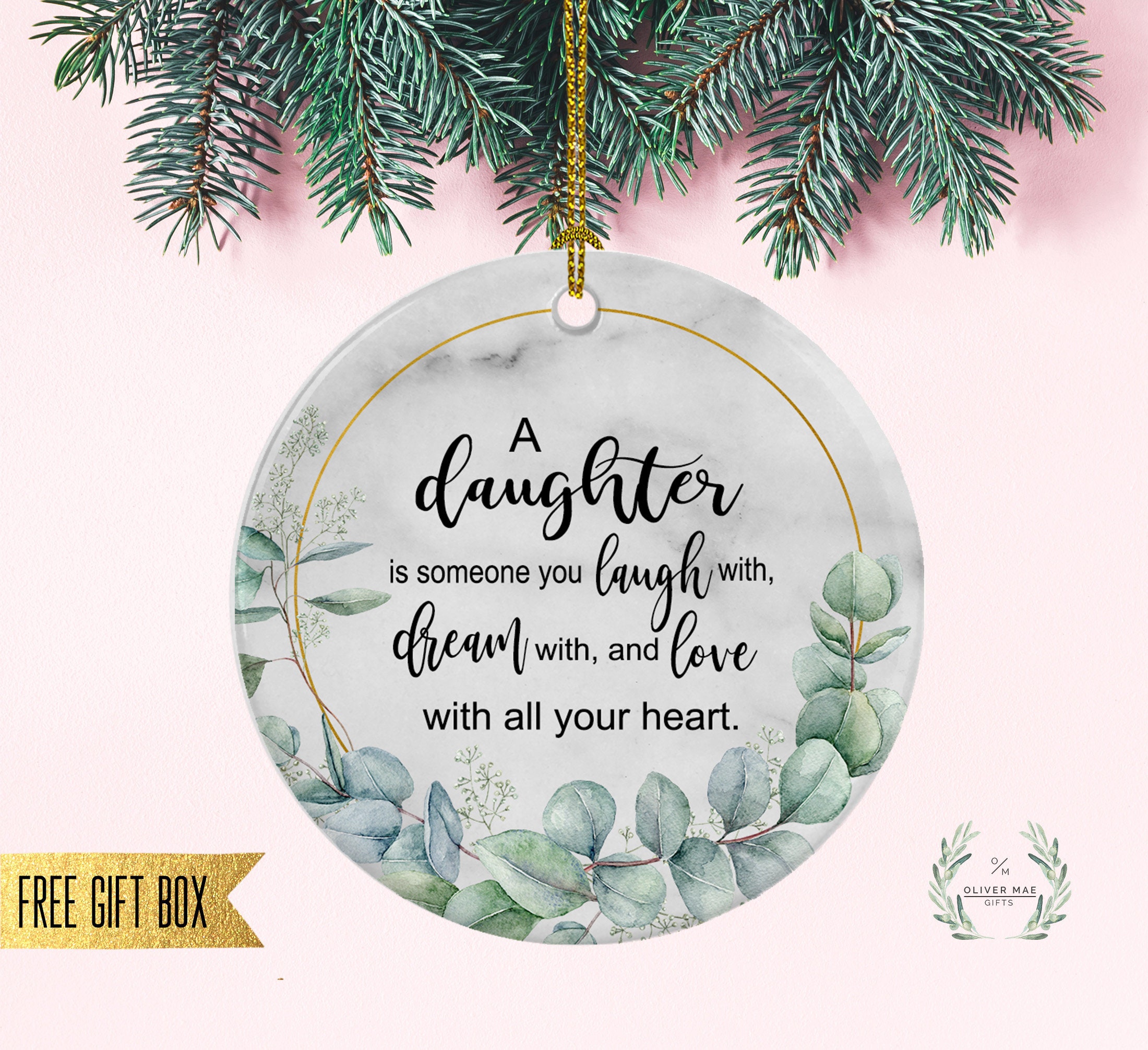 Daughter Ornament Daughter Ts Christmas Ornament Etsy
