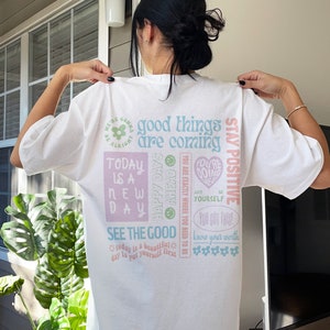 Positive Quotes Pastel Shirt Mental Health Shirt Positivity Clothing ...