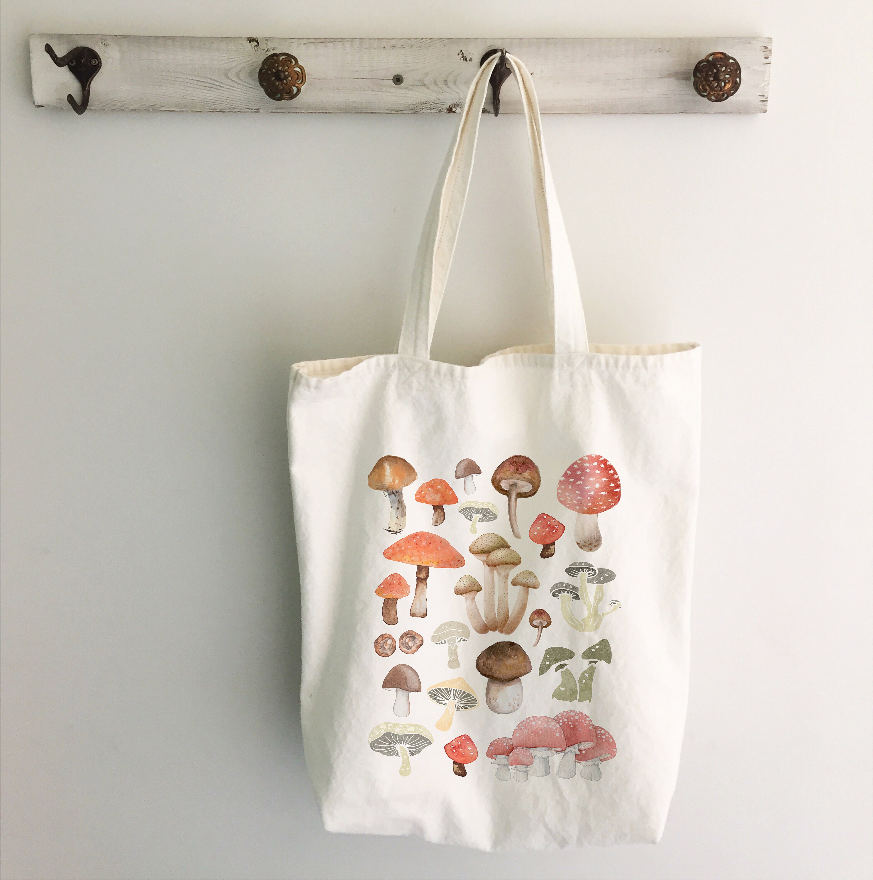 Mushroom Tote Bag Cute Tote Bag Mushroom Bag Plant Tote | Etsy