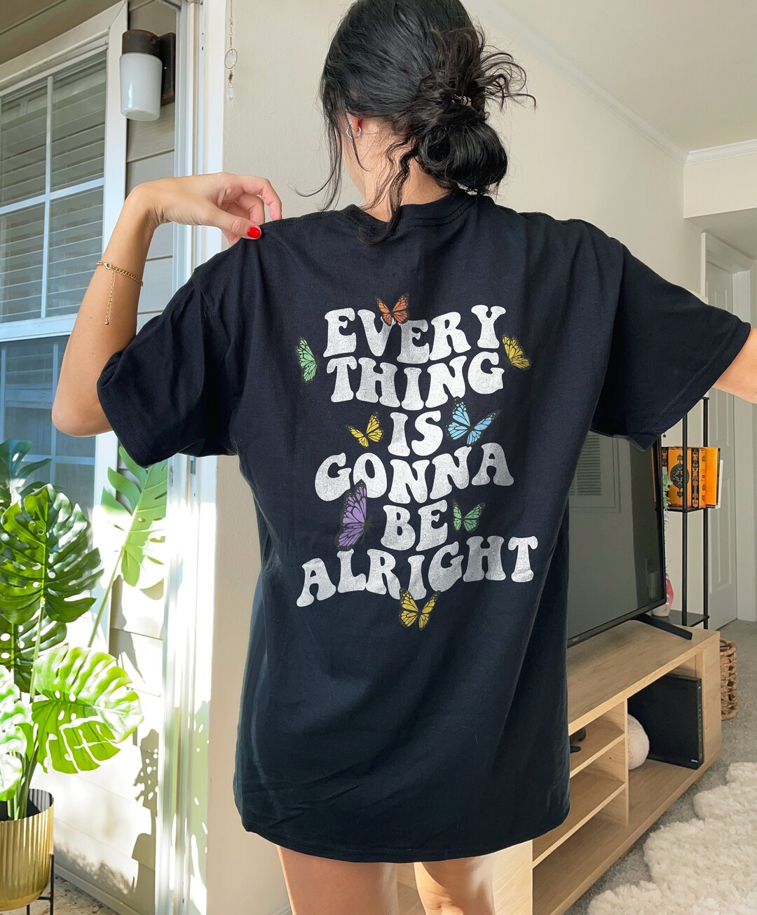 Everything is Gonna Be Alright Butterfly Top Shirt Aesthetic Clothes ...