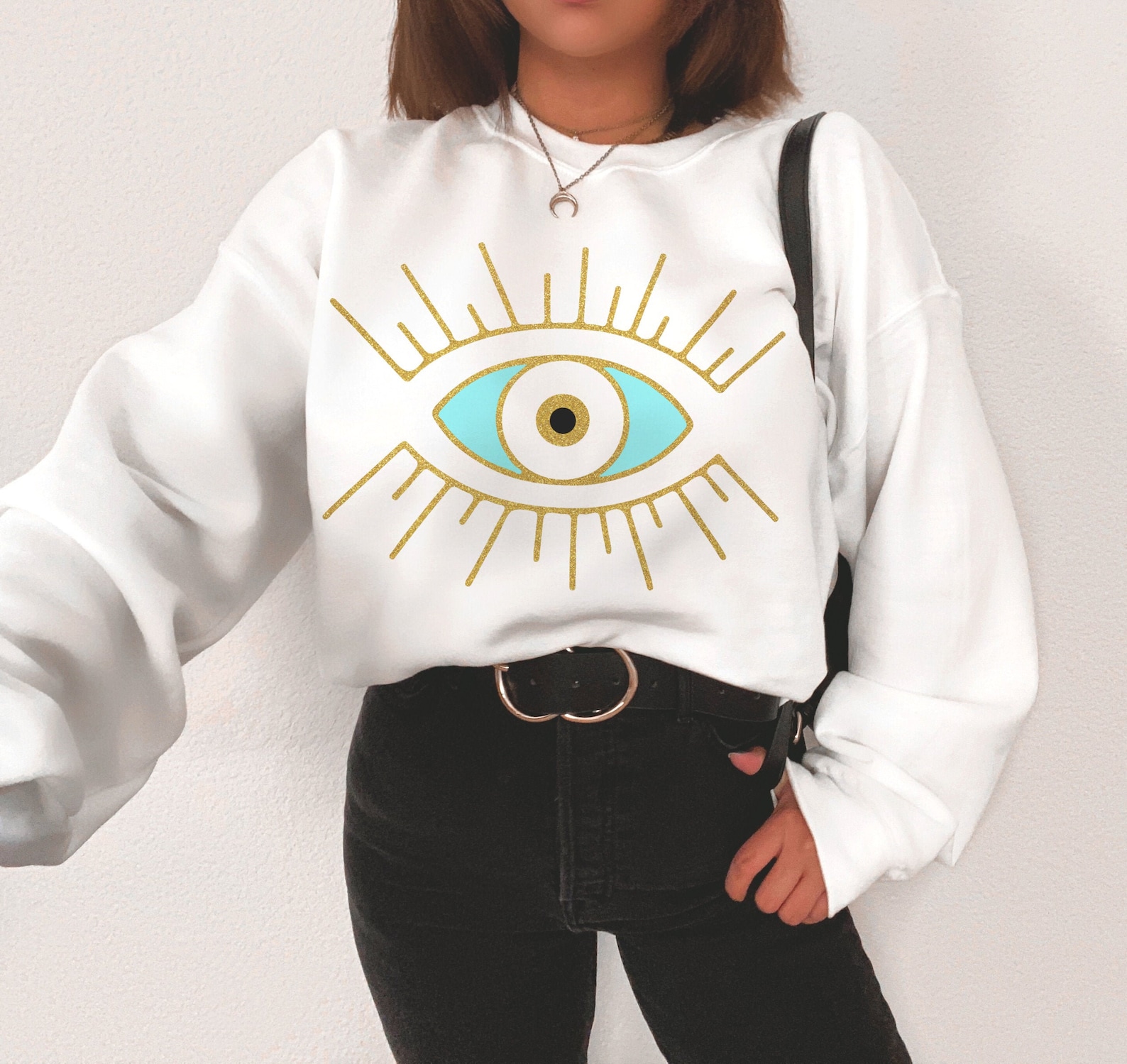 Evil Eye Sweatshirt Aesthetic Sweatshirt Crew Neck Sweatshirt - Etsy