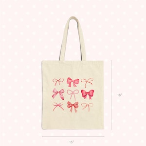 Ribbon Bow Tote Bag Coquette Bachelorette Bridesmaid Gifts Girly Pink ...