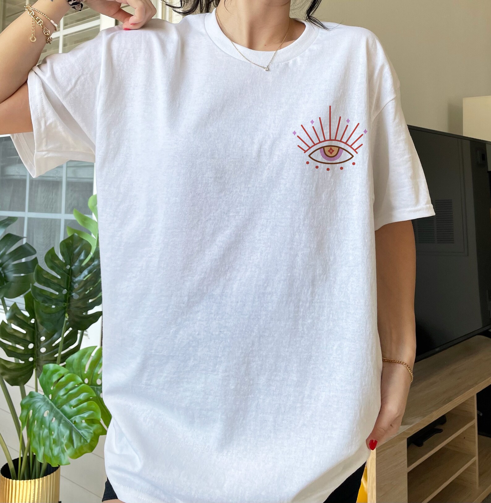 Mystical Shirt Evil Eye Shirt Celestial Sun and Moon Tarot Shirt Witchy ...